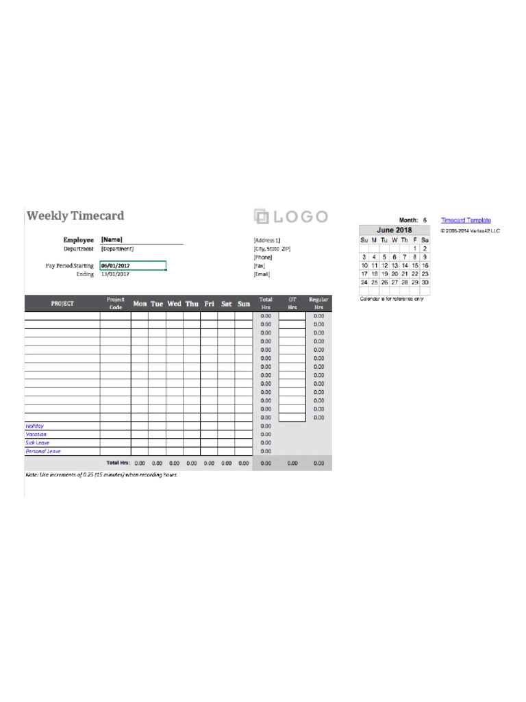 TimeCard Weekly | PDF