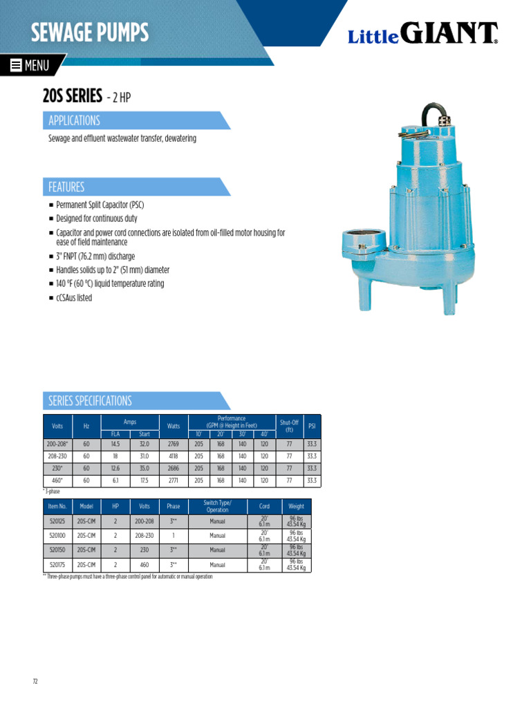 20S Series Spec Sheet | PDF