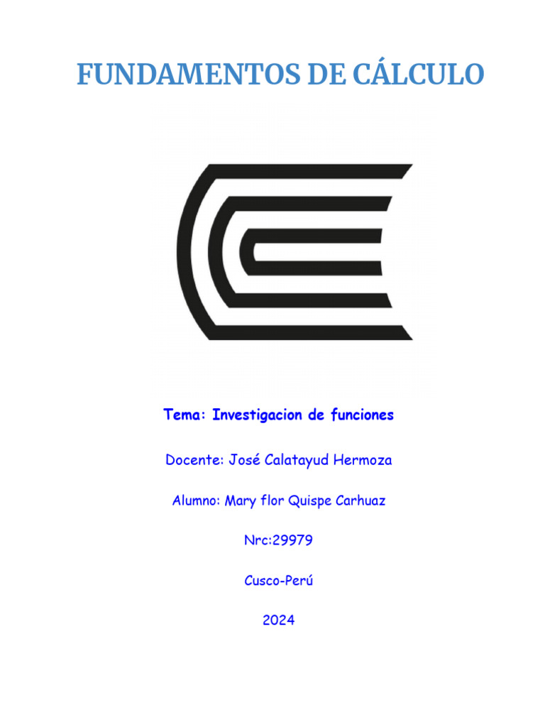 Funciones Tarea Calculo 1 | PDF