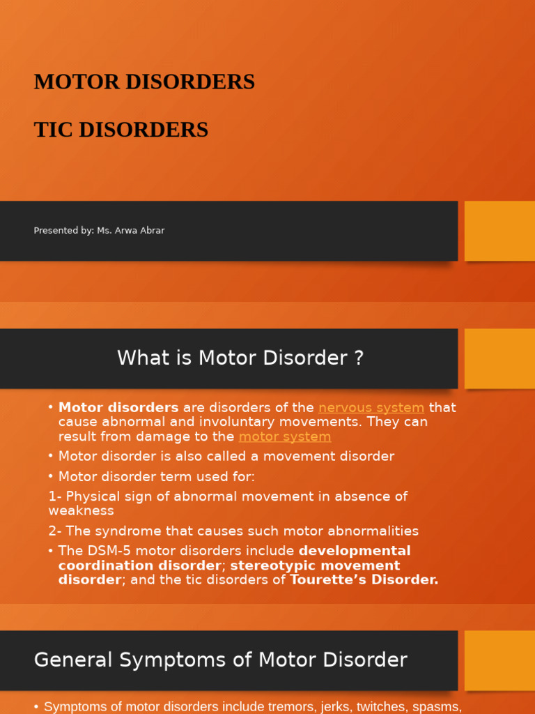 Motor Disorders | PDF
