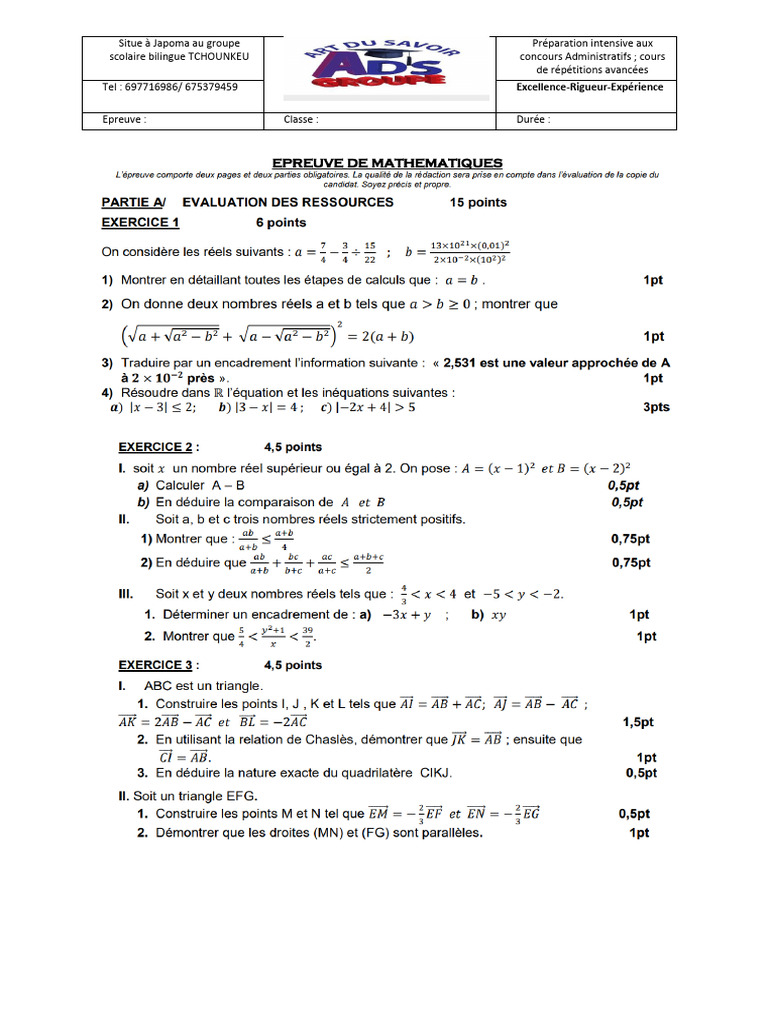 MATHS 2nde C n0 5 | PDF