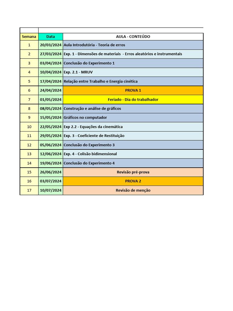 CRONOGRAMA FIS 1 EXP 1-2024 | PDF