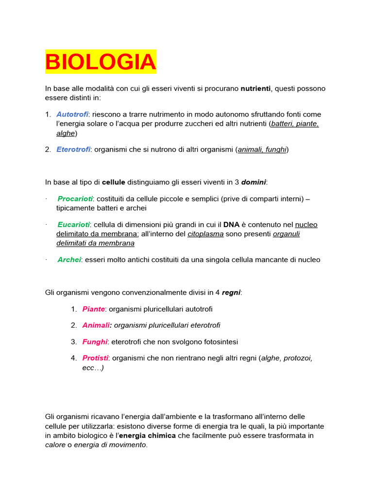 Biologia - Parte 1 | PDF