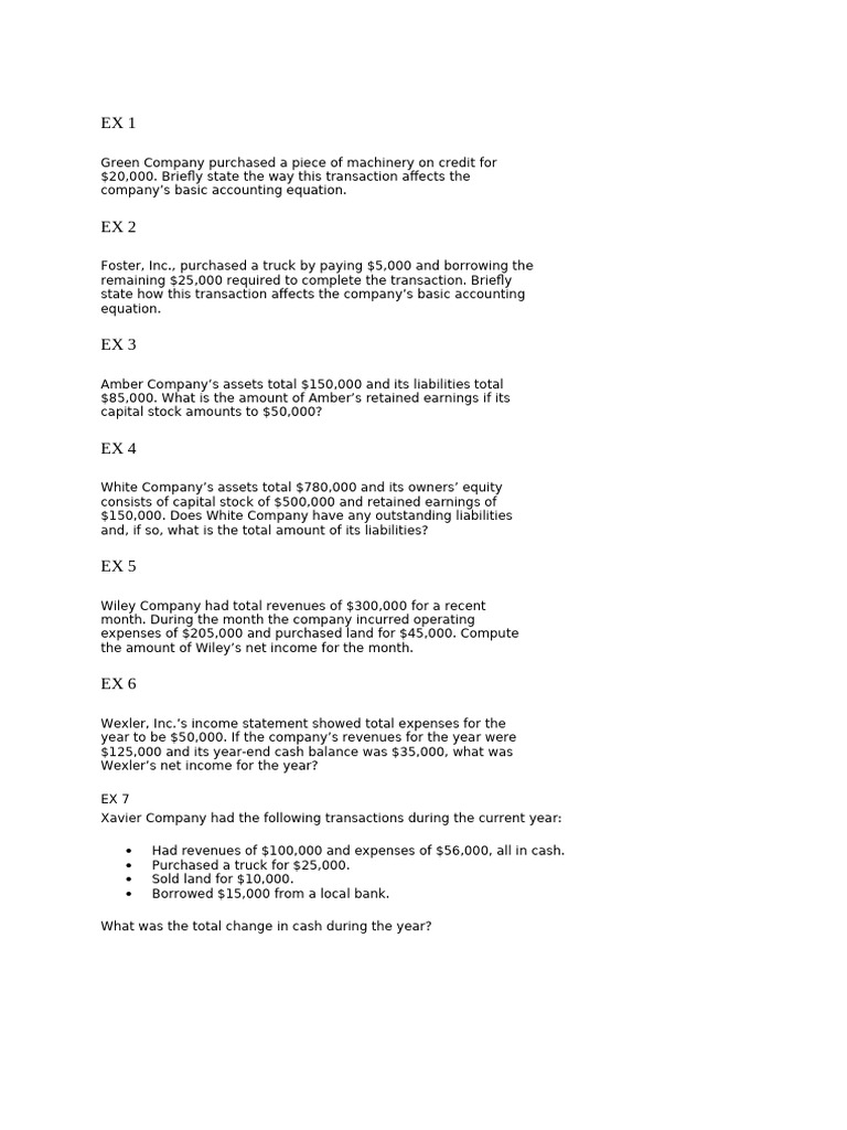 Class Ex On CH2 | PDF