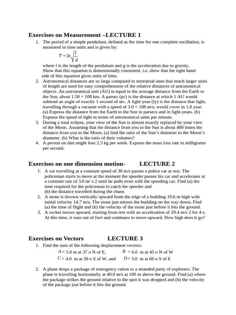 Exercises Section 1 | PDF