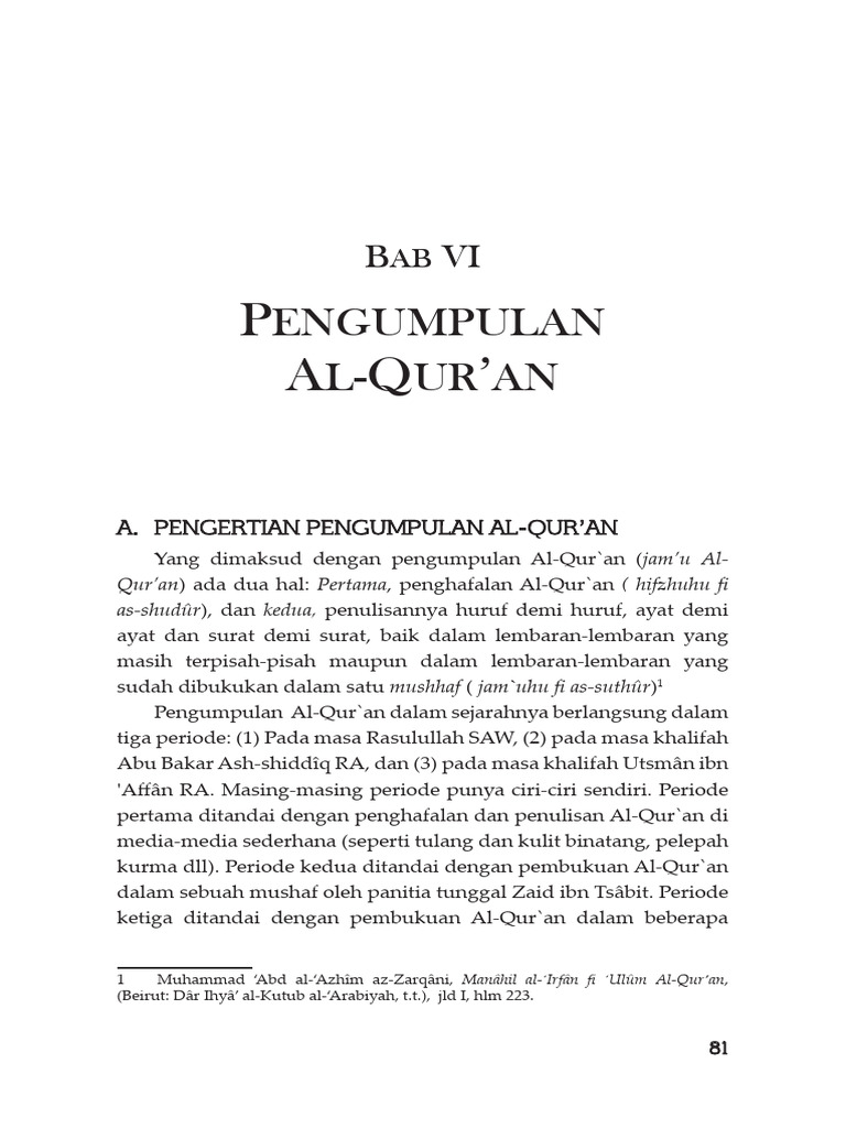Bahan Bacaan Pengumpulan Al Quran Ayat Dan Surat Dalam Al Quran Pdf