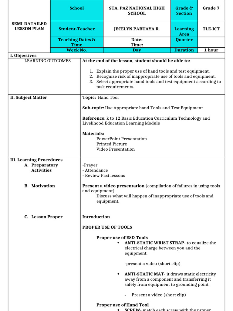Lesson Plan 6 | PDF