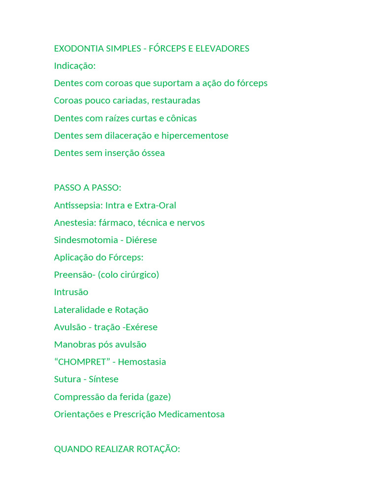 Exodontia Simples | PDF