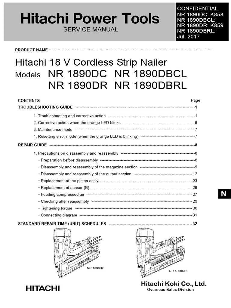 NR1890DC - SERVICE Cloueur | PDF