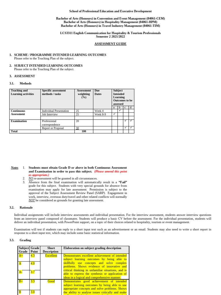 3311 2022 Assessment Guide Without Online Tutorial On Academic ...