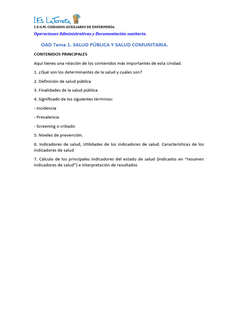 Tema 1 OAD Contenidos Principales | PDF