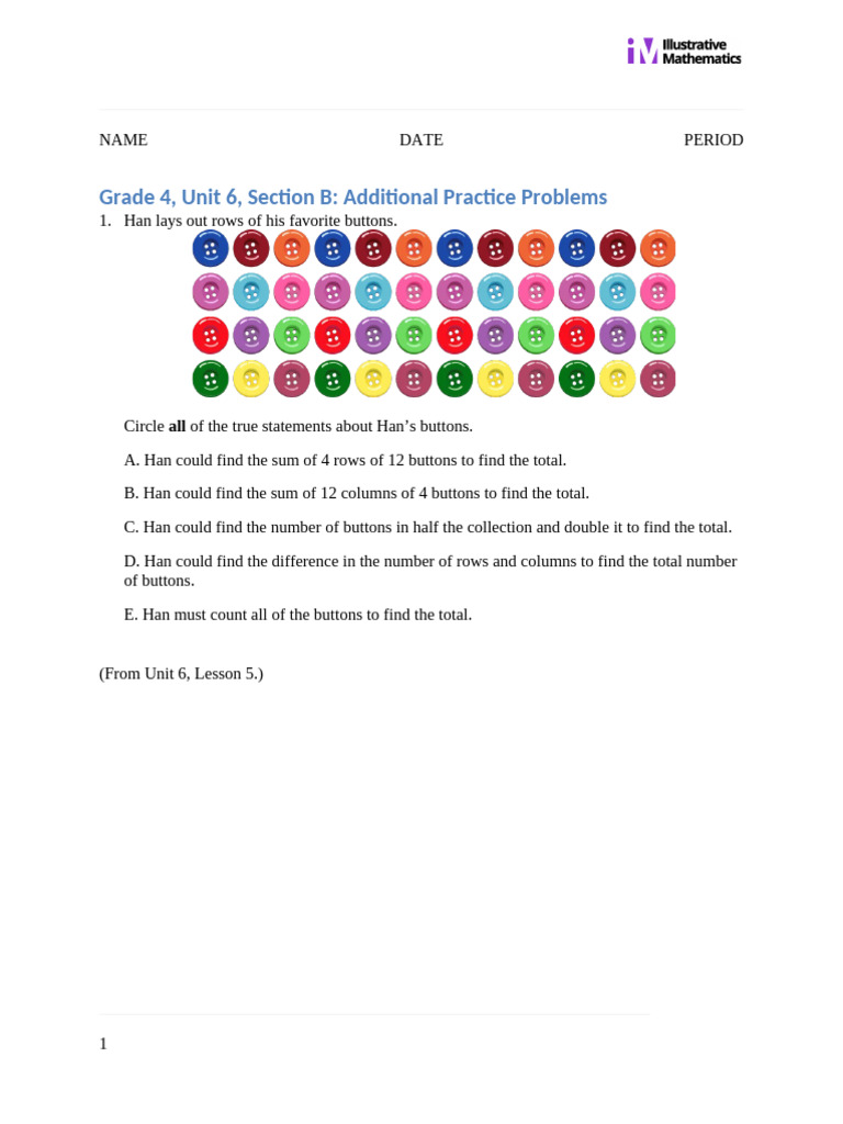 Unit 6 Section B Additional Practice Problems | PDF