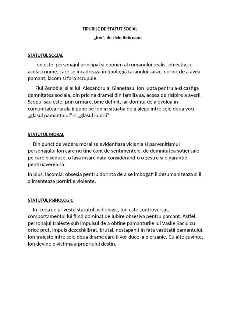 TIPURILE DE STATUT SOCIAL (1) | PDF