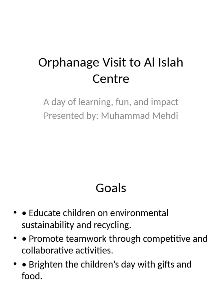 What To Expect From An Orphanage Visit | PDF