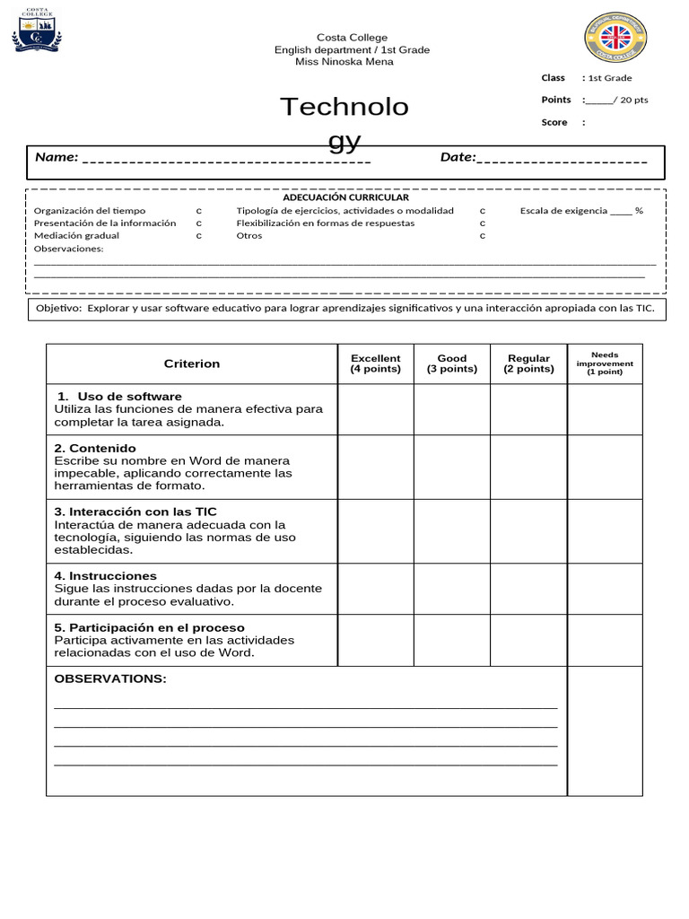 Technology Rubric | PDF
