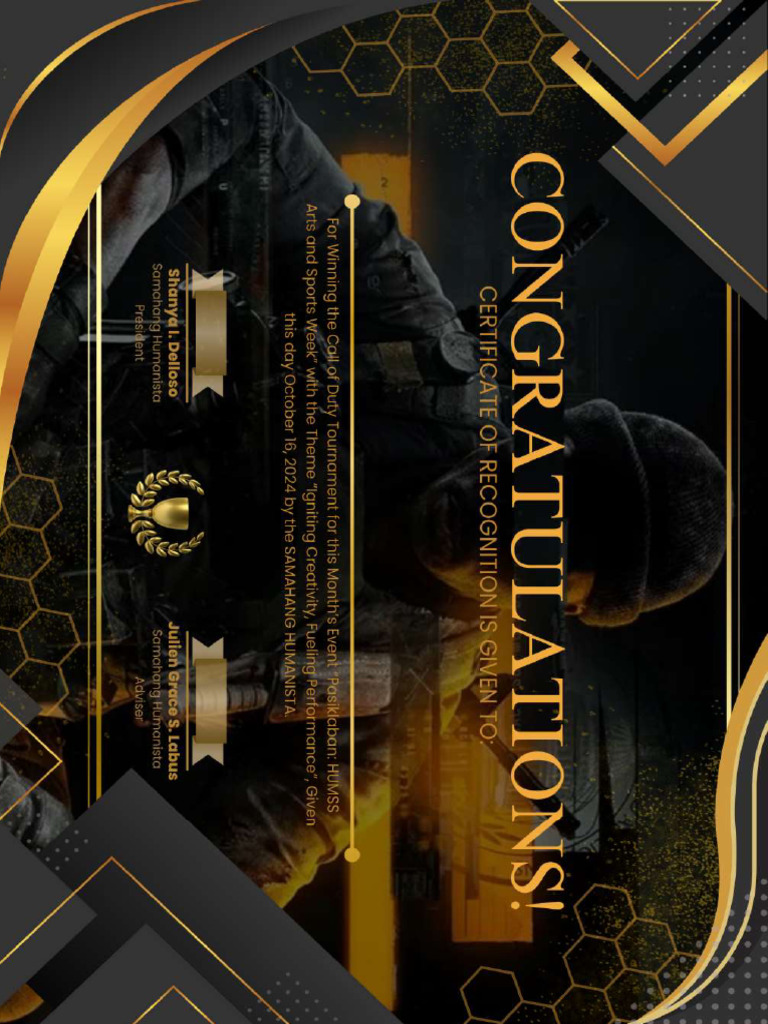 CERTIFICATE CODM TOURNA | PDF