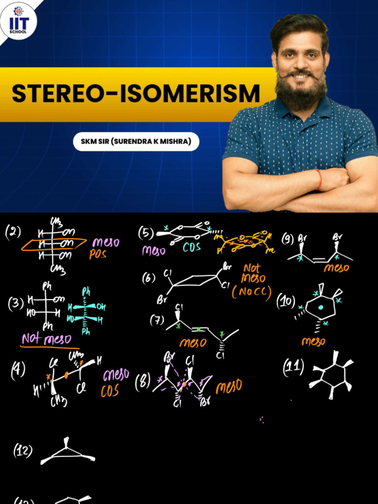Stereoisomerism - L-28 (Class Notes) - Calculation of Optical Isomers | PDF