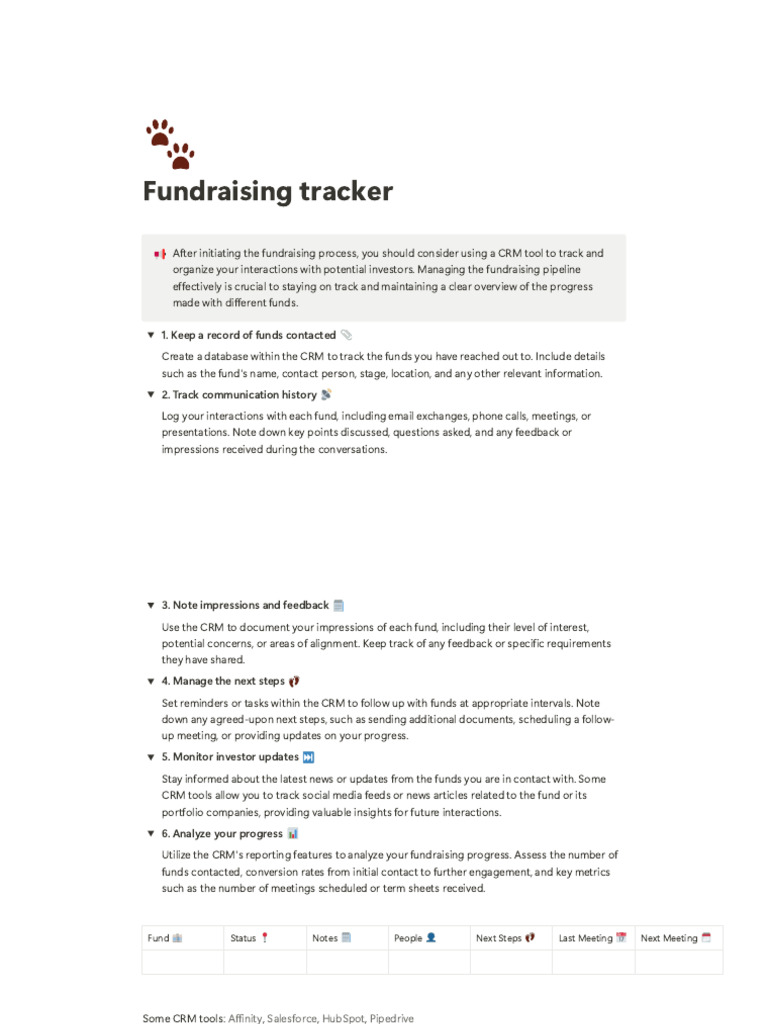 04 - Fundraising Tracker | PDF