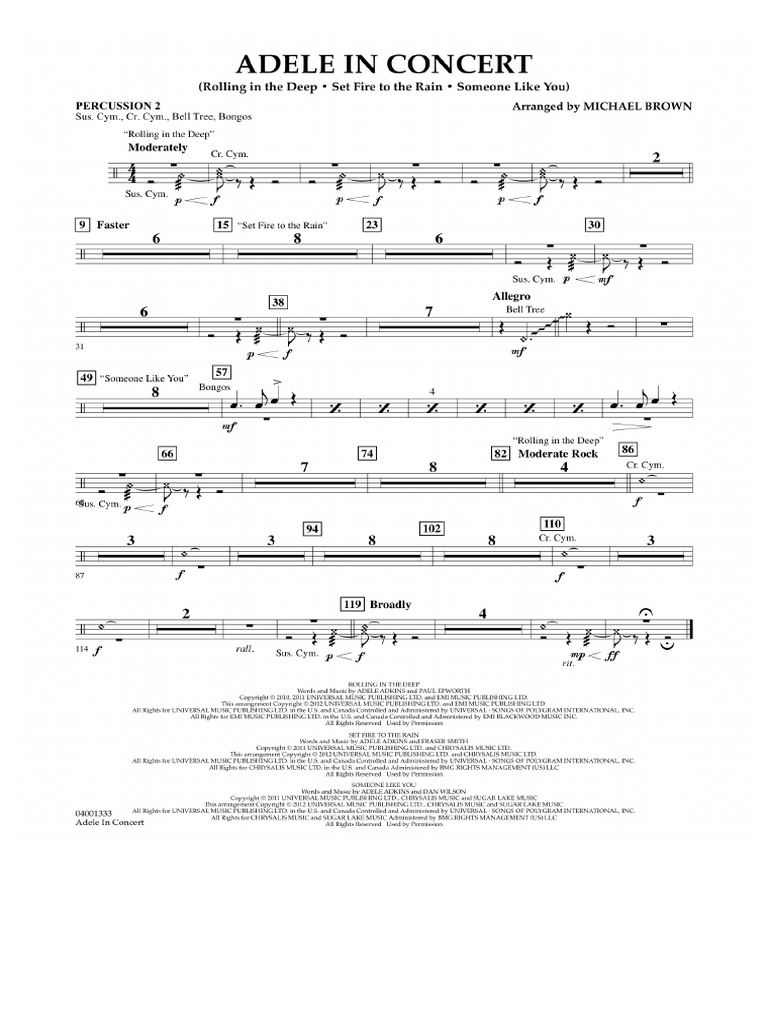 Adele In Concert (Percusión 2) | PDF