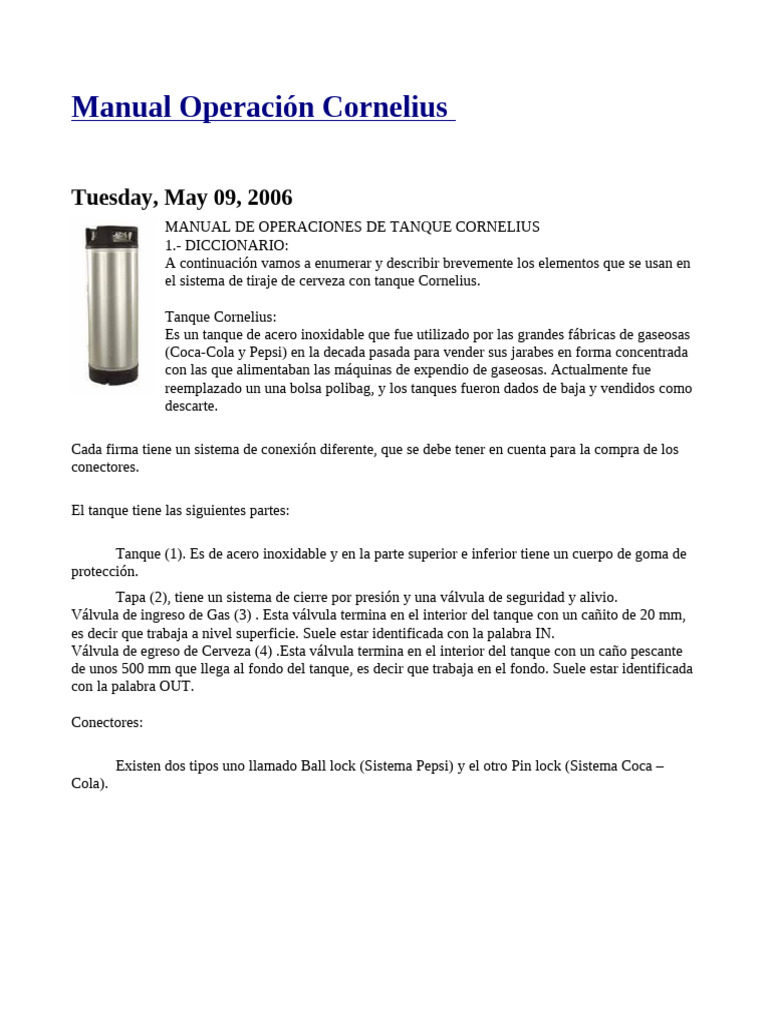 (Esp) Postmix - Manual Cornelius | PDF