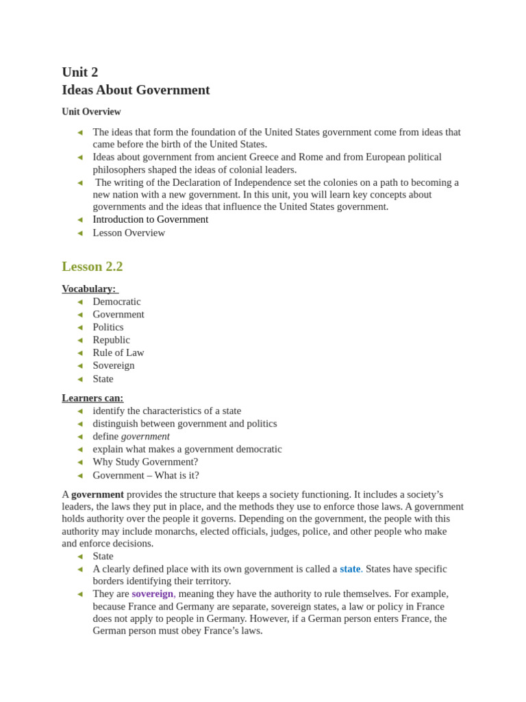 Unit Two Guided Notes | PDF