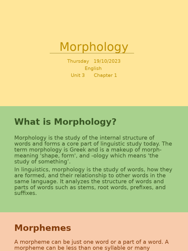 Morphology | PDF