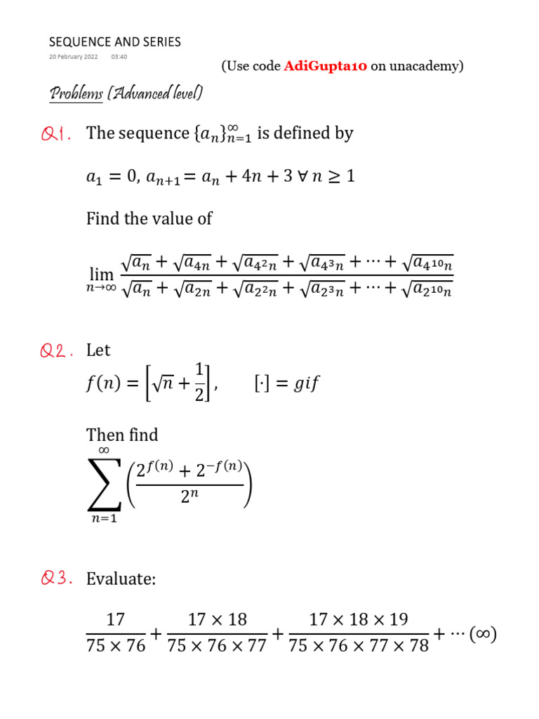 Seq and Series | PDF
