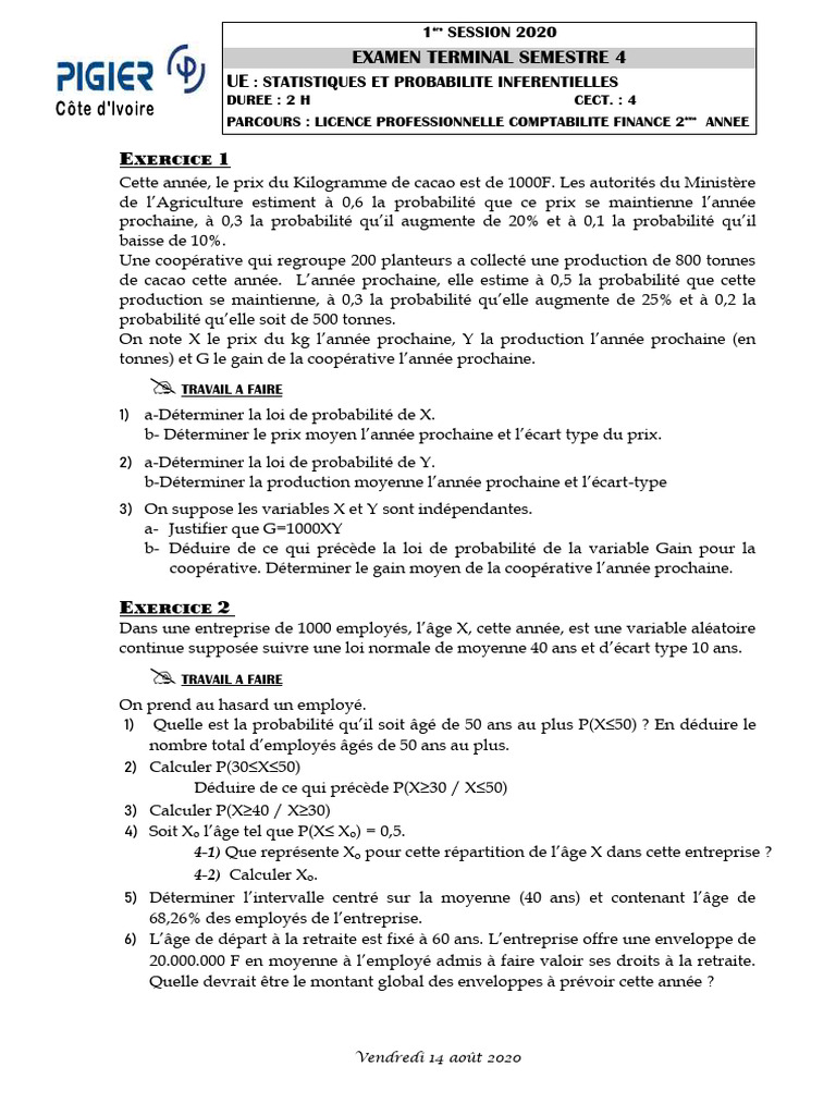 Statistique Prob | PDF