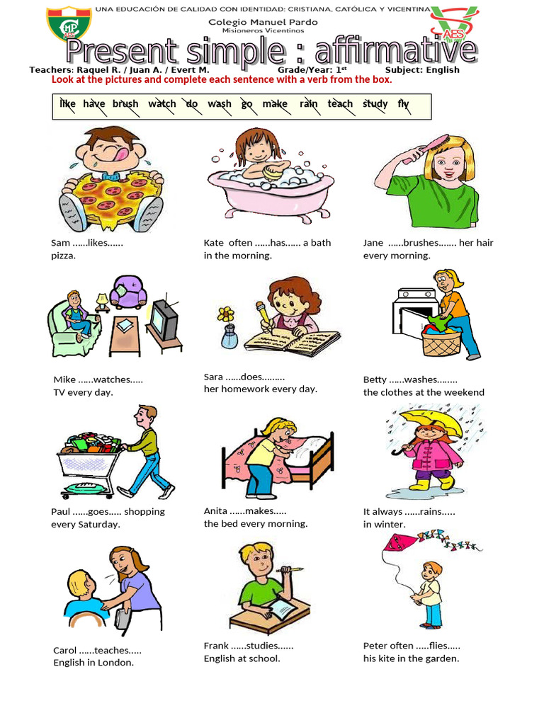 FICHA PRESENT SIMPLE | PDF