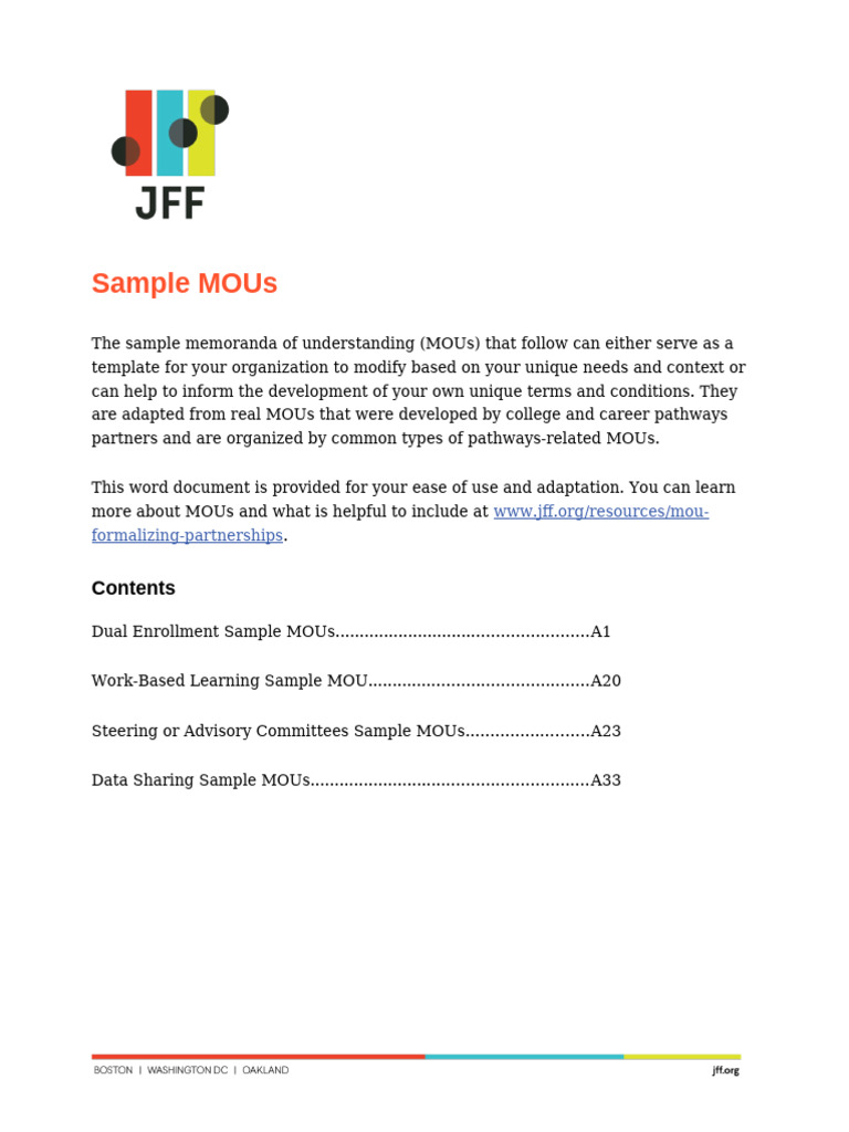 Sample MOUs | PDF