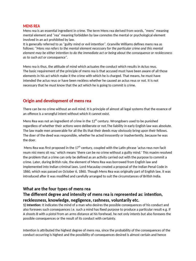 Mens Rea | PDF