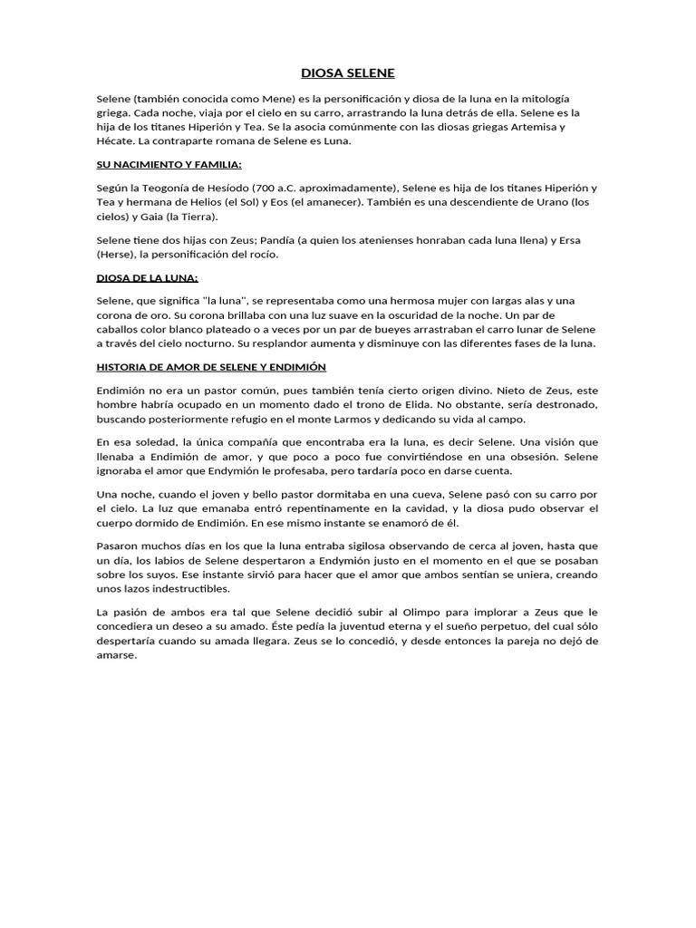 Diosa Selene | PDF