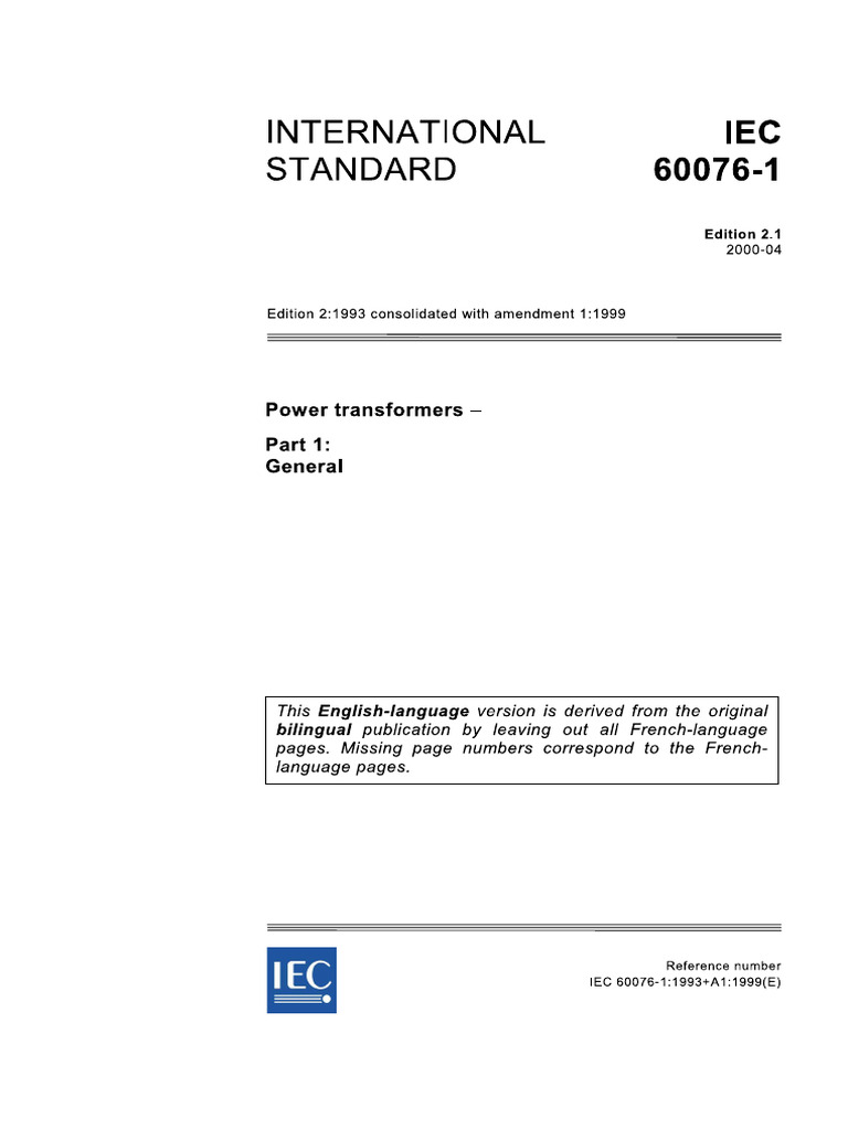 Iec 60076-1 | PDF