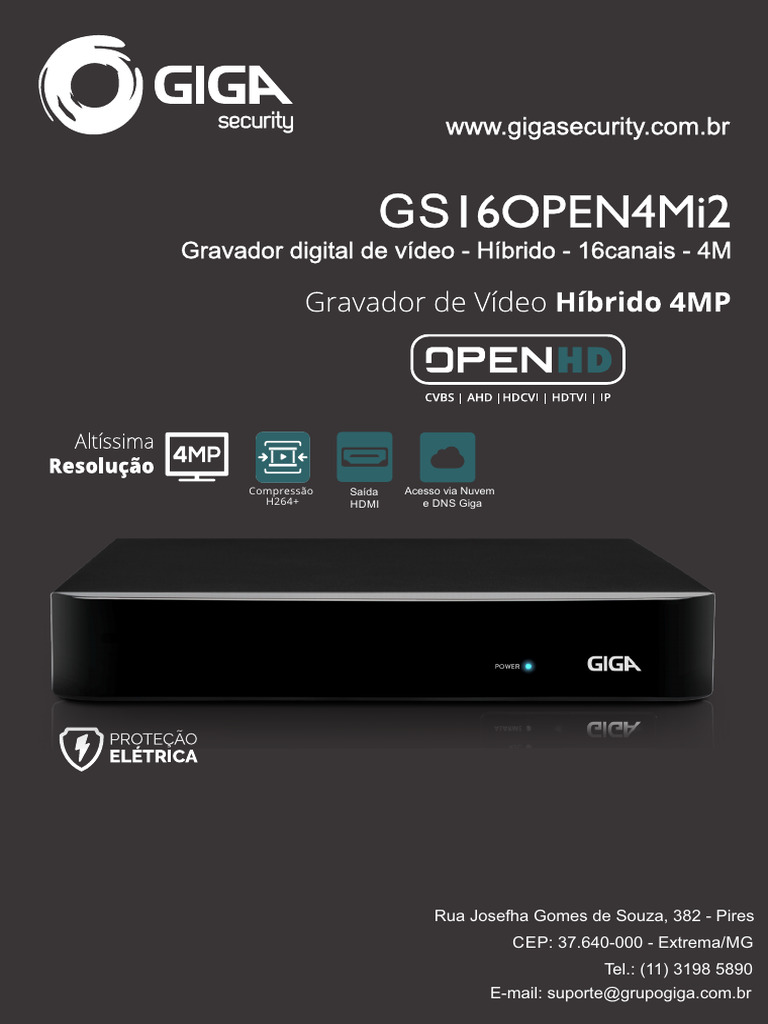 Data Sheet Gravador Digital de Video HVR Open 4m Gs16open4mi2 Rev01 | PDF