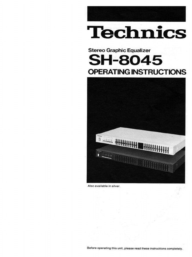 Technics sh-8045 Equalizer User Manual | PDF