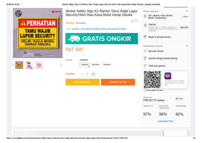 Sticker Safety Sign K3 Rambu Tamu Wajib Lapor Security - Helm Atau Kaca Mobil Harap Dibuka ...