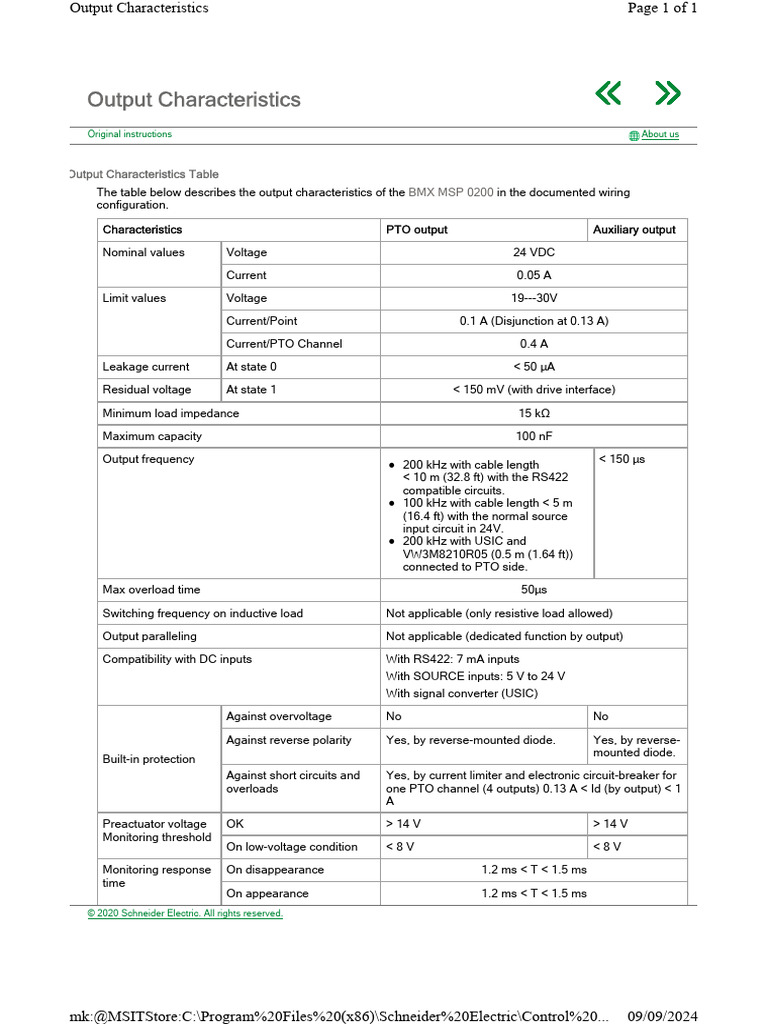 cARACTERISTICAS BMX MSP 0200 | PDF