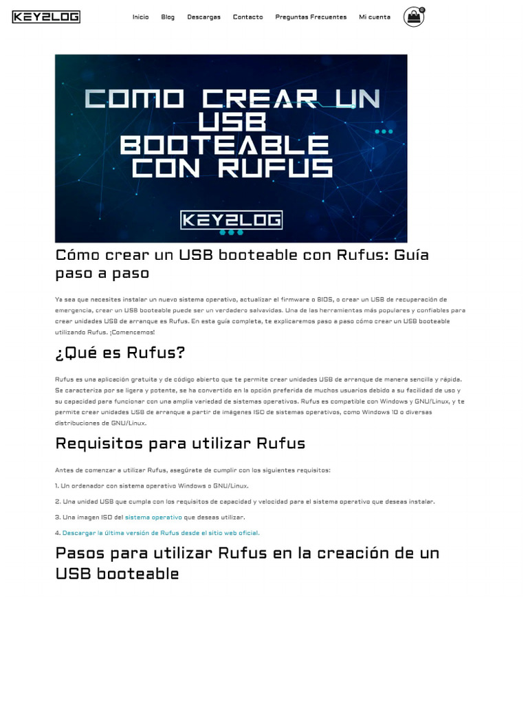 Crear USB booteable con Rufus: Guía paso a paso | PDF | Arranque ...