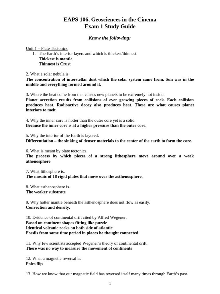 Exam 1 Study Guide | PDF