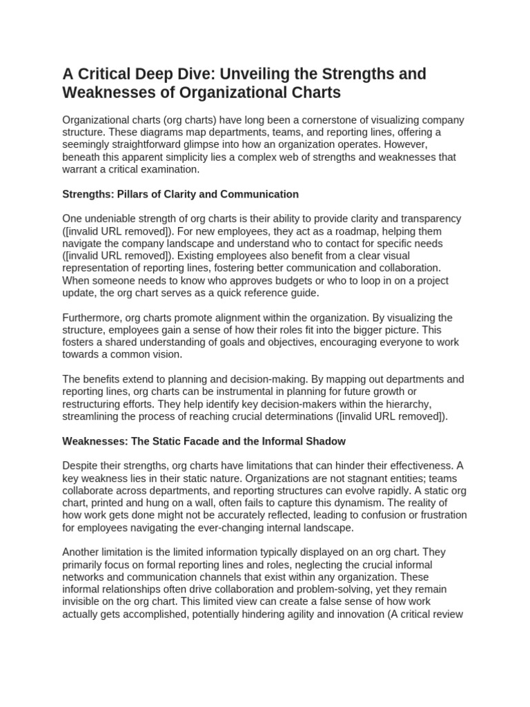 Critical Review of Organizational Chart | PDF