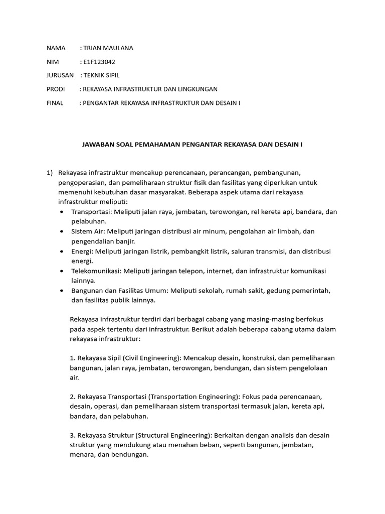 Tugas Final Pengantar Rekayasa Dan Desain I | PDF