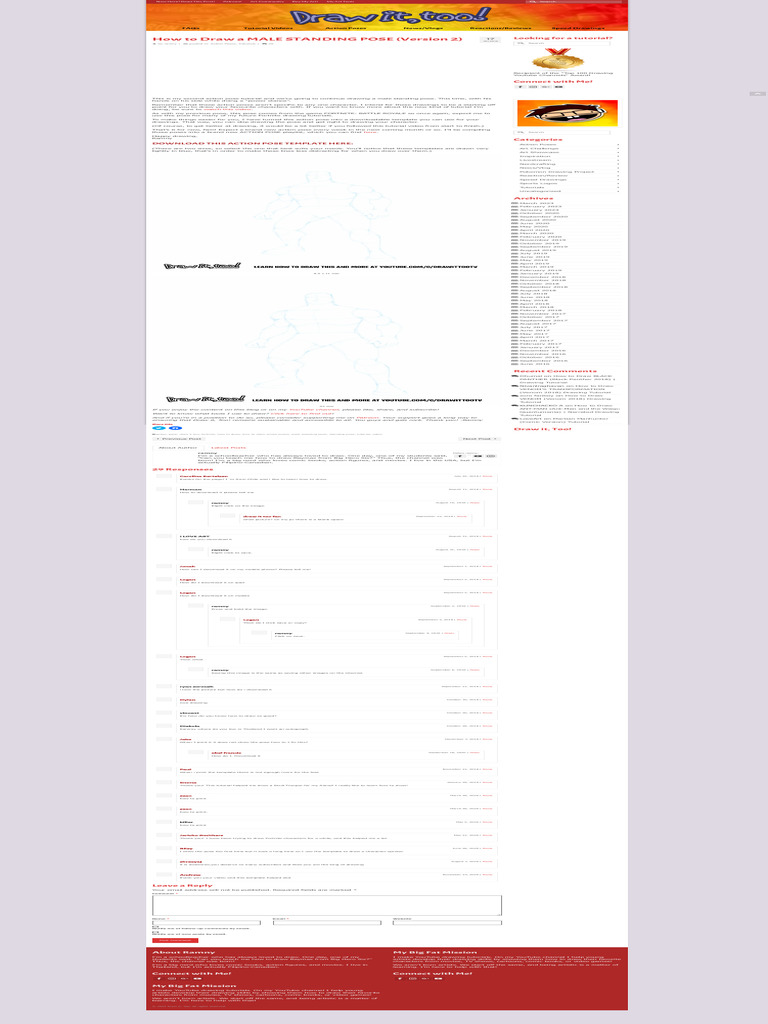 Male Standing Pose Drawing Tutorial | PDF