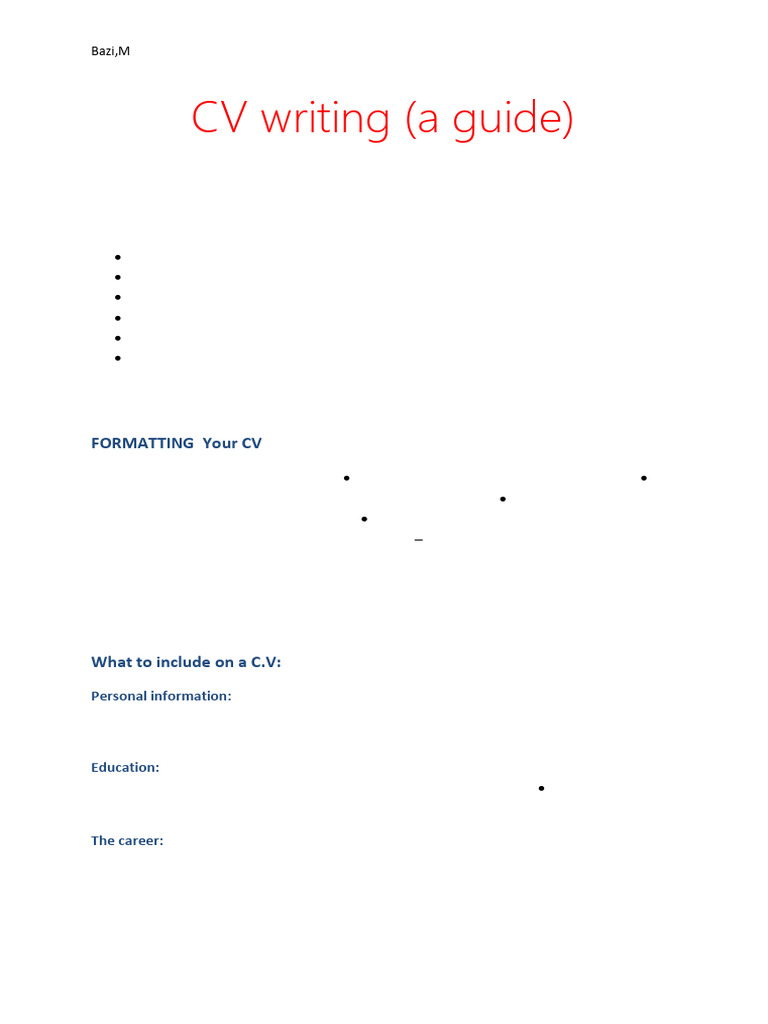 CV Writing | PDF