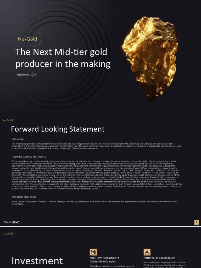 Nexgold Deck 2024-09-17 | PDF | Gold | Mining