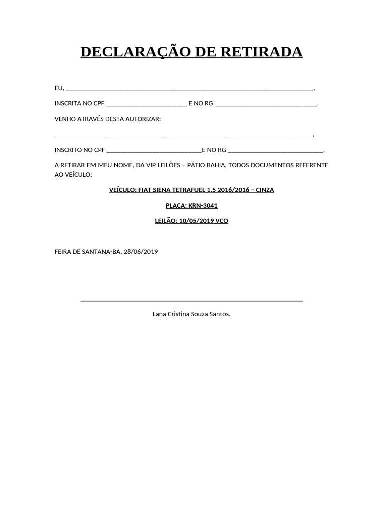 Declaração Para Retirada Correios – ZCGK