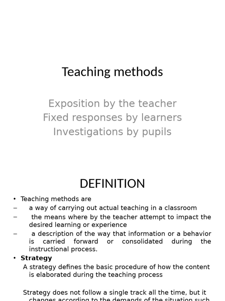 Teaching Methods | PDF