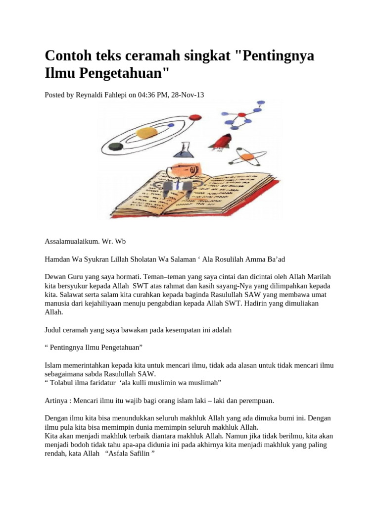 Contoh Teks Ceramah Singkat | PDF