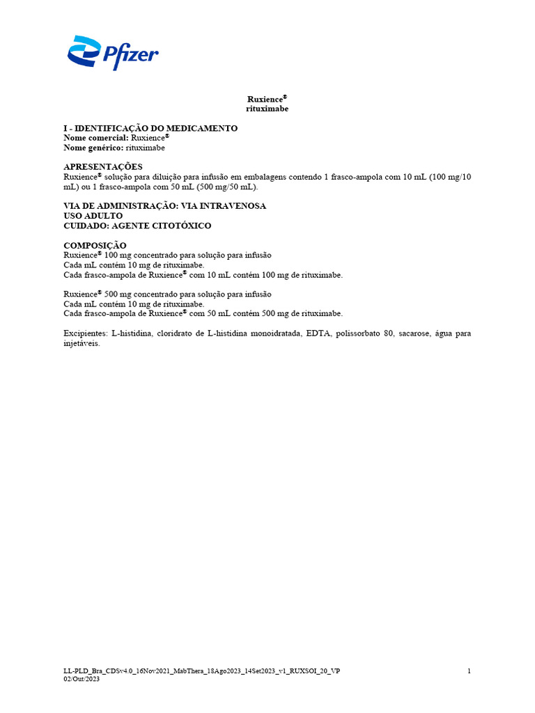 Ruxience Paciente 20 | PDF | Linfoma | Quimioterapia