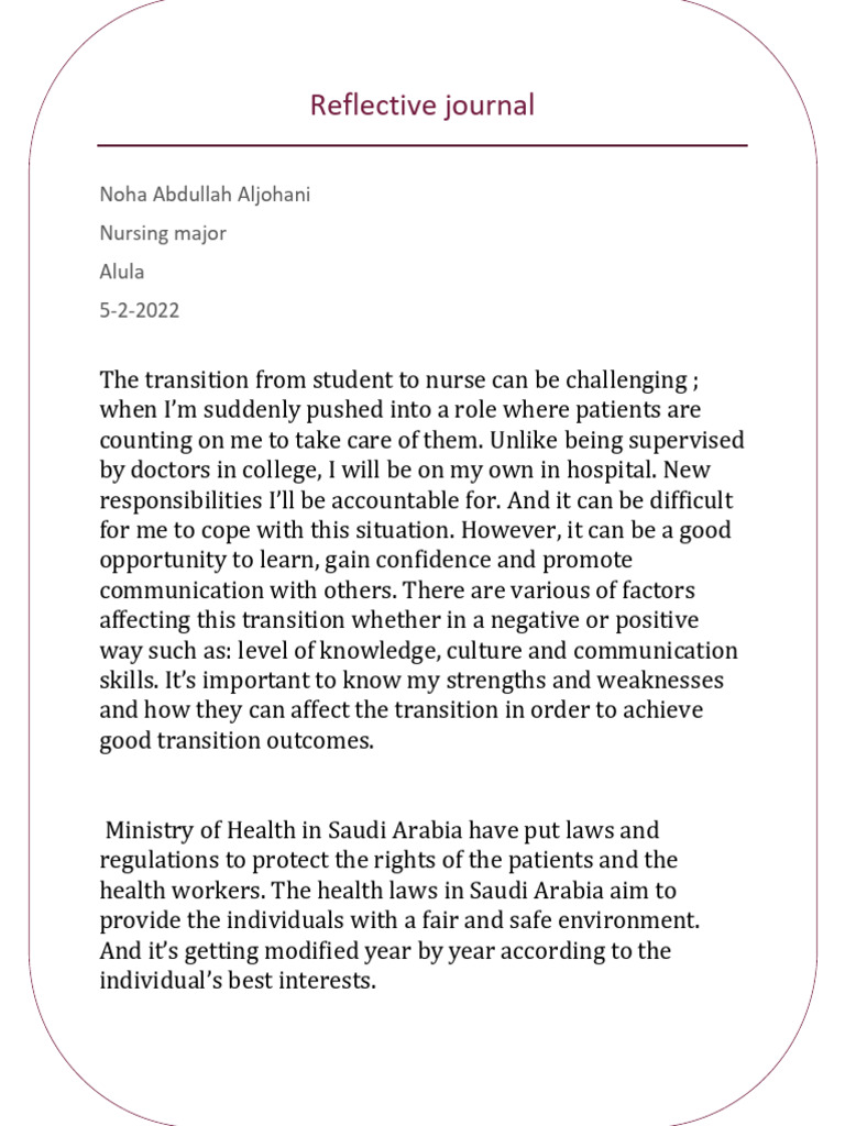 Reflective Journal. | PDF