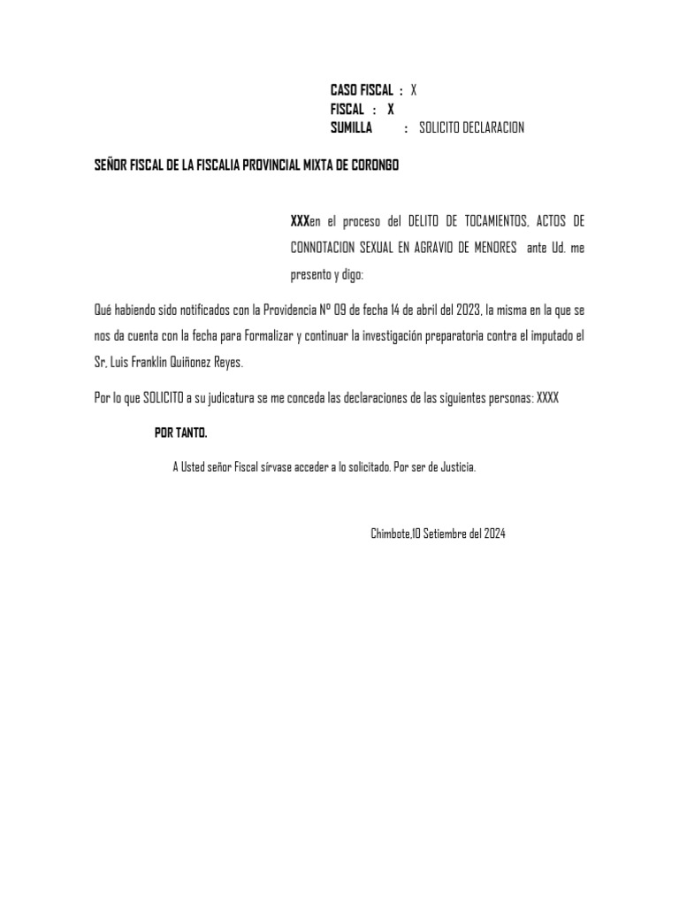 Solicito Declaracion | PDF